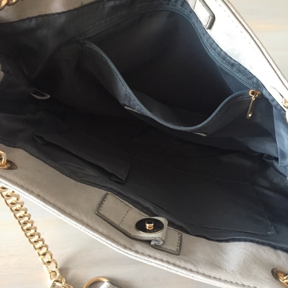 Rampage | Bags | Rampage Gray Handbag With Gold Chain Strap | Poshmark
